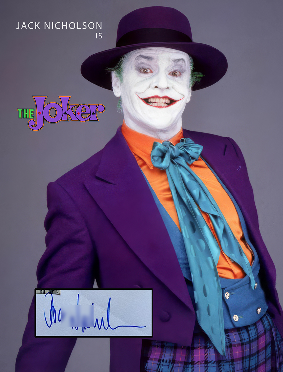 THE JOKER custom 12×16 mat designs for JACK NICHOLSON cut autograph ...