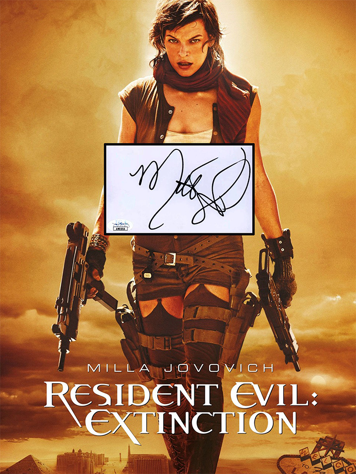 RESIDENT EVIL custom 12×16 mat designs for MILLA JOVOVICH cut autograph ...